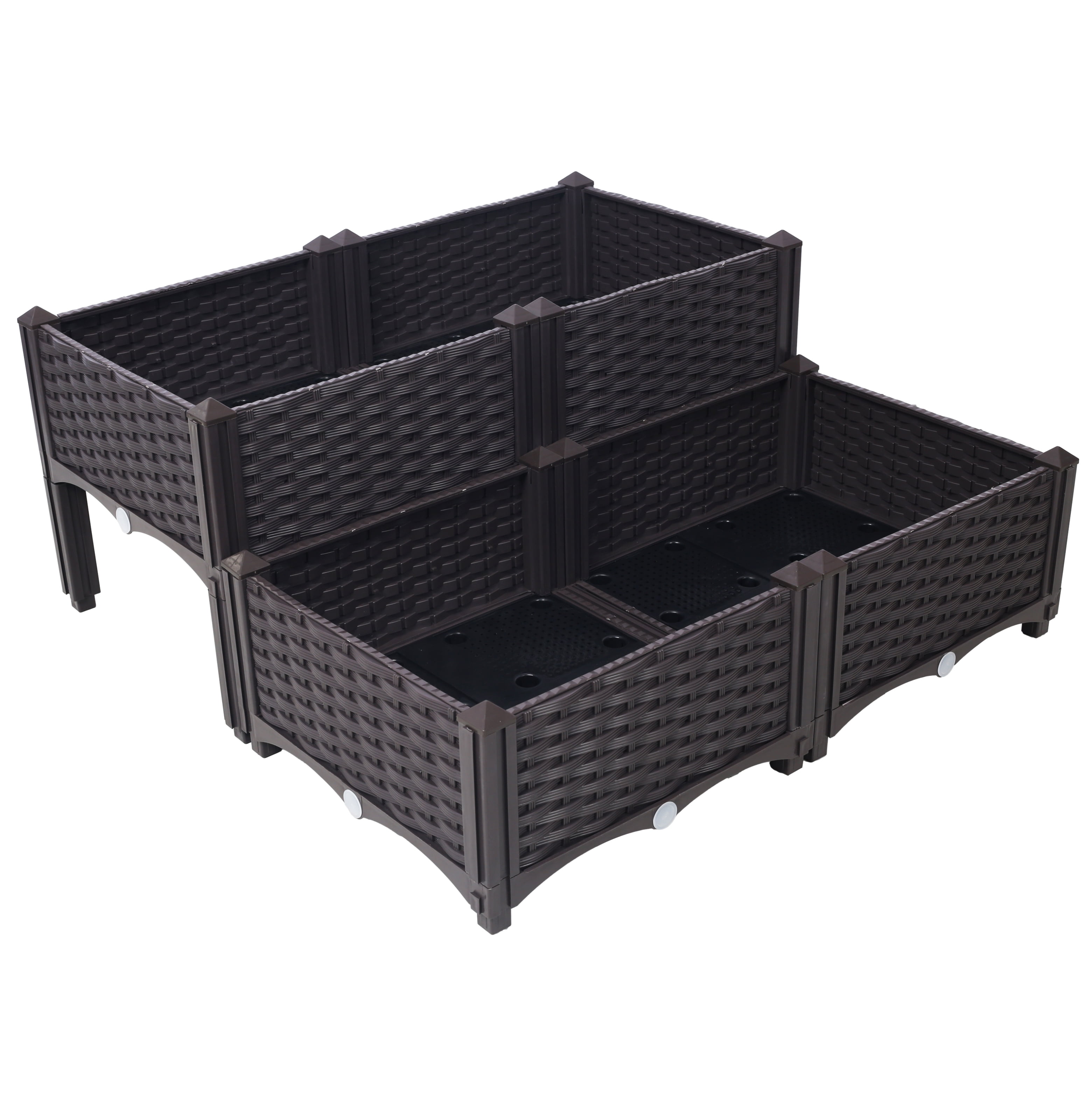 4 Piece Raised Garden Bed with Legs, Self-Watering Planter Box Raised ...