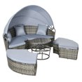 4 Piece Rattan Daybed Set, Convertible Patio Furniture, Adjustable ...