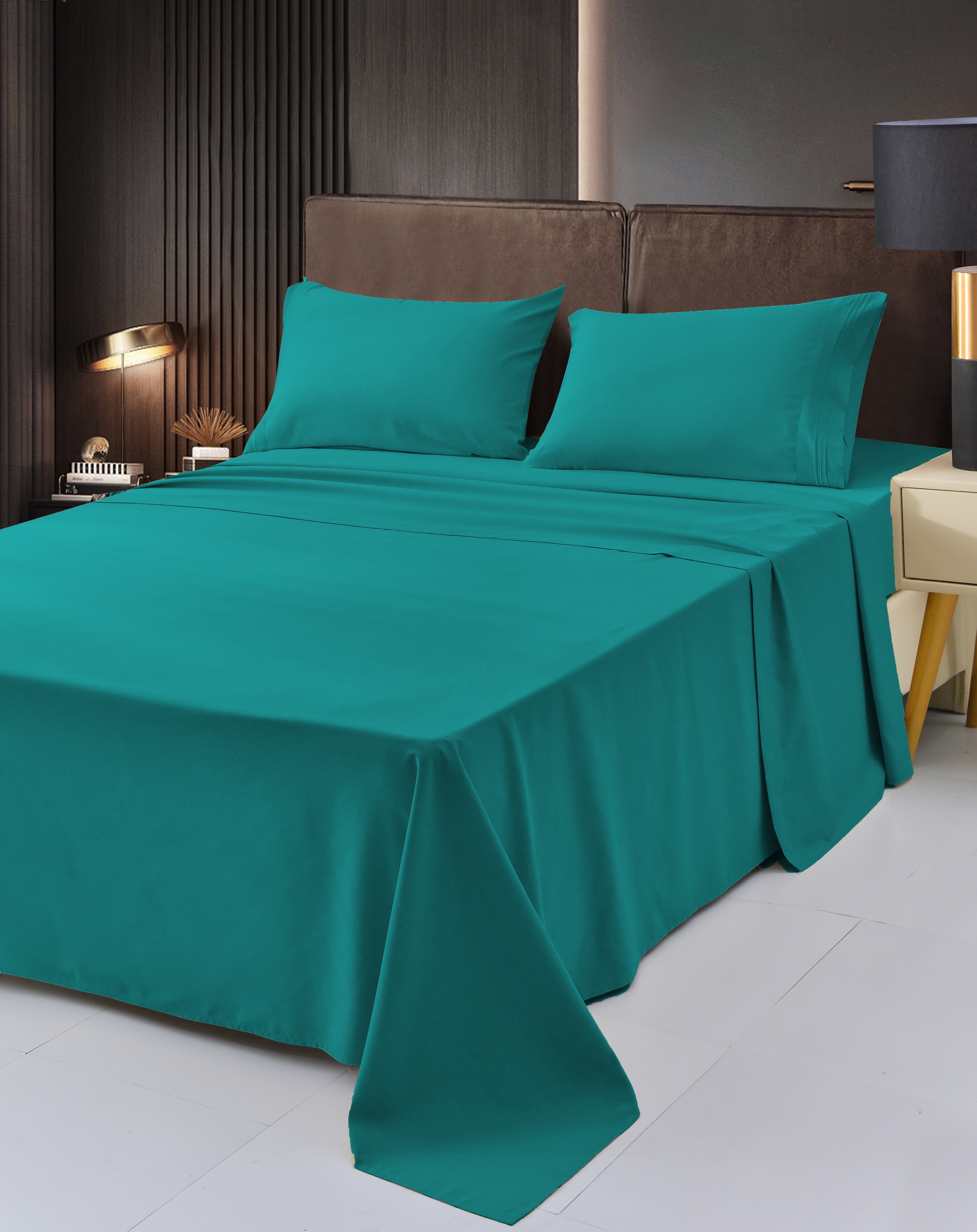 4 Piece Rayon Made From Bamboo Sheet Set by OKAO, Twin Xl Teal Sheets ...