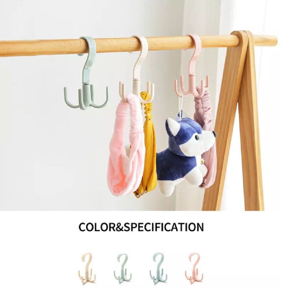 4-Piece Rotating Tie & Belt Hanger Set - Closet Organizer for Handbags ...