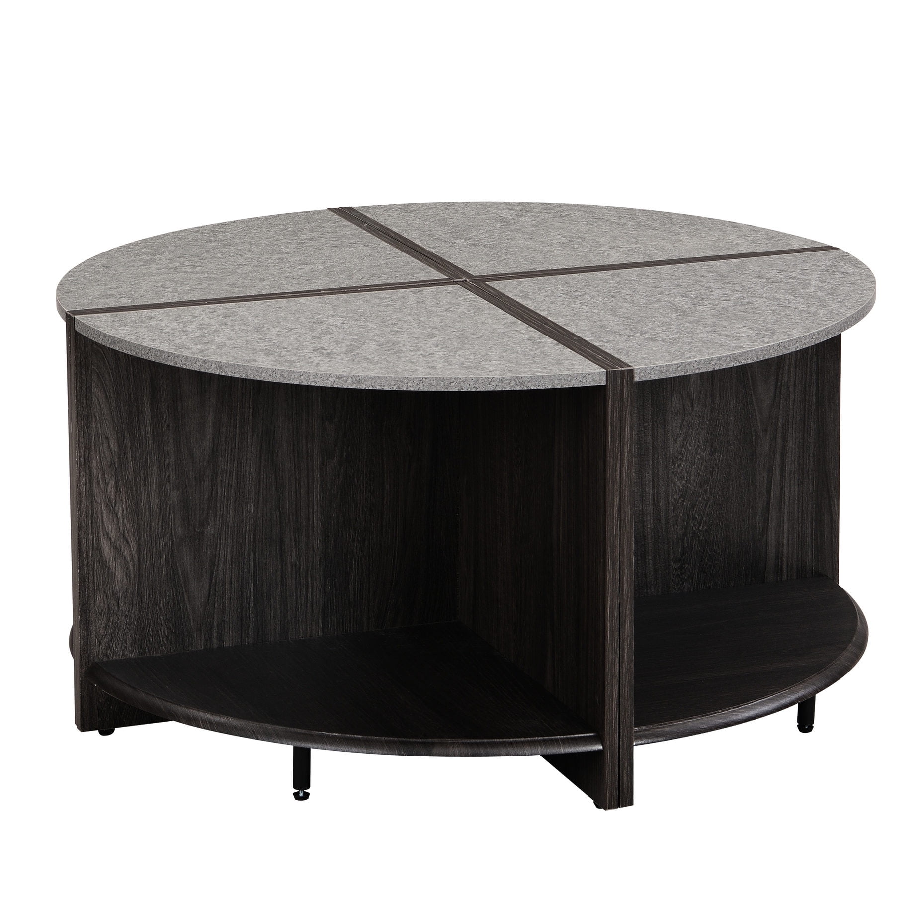 4-Piece Round Coffee Table, Elegant Shape & Easy Assembly - Open ...