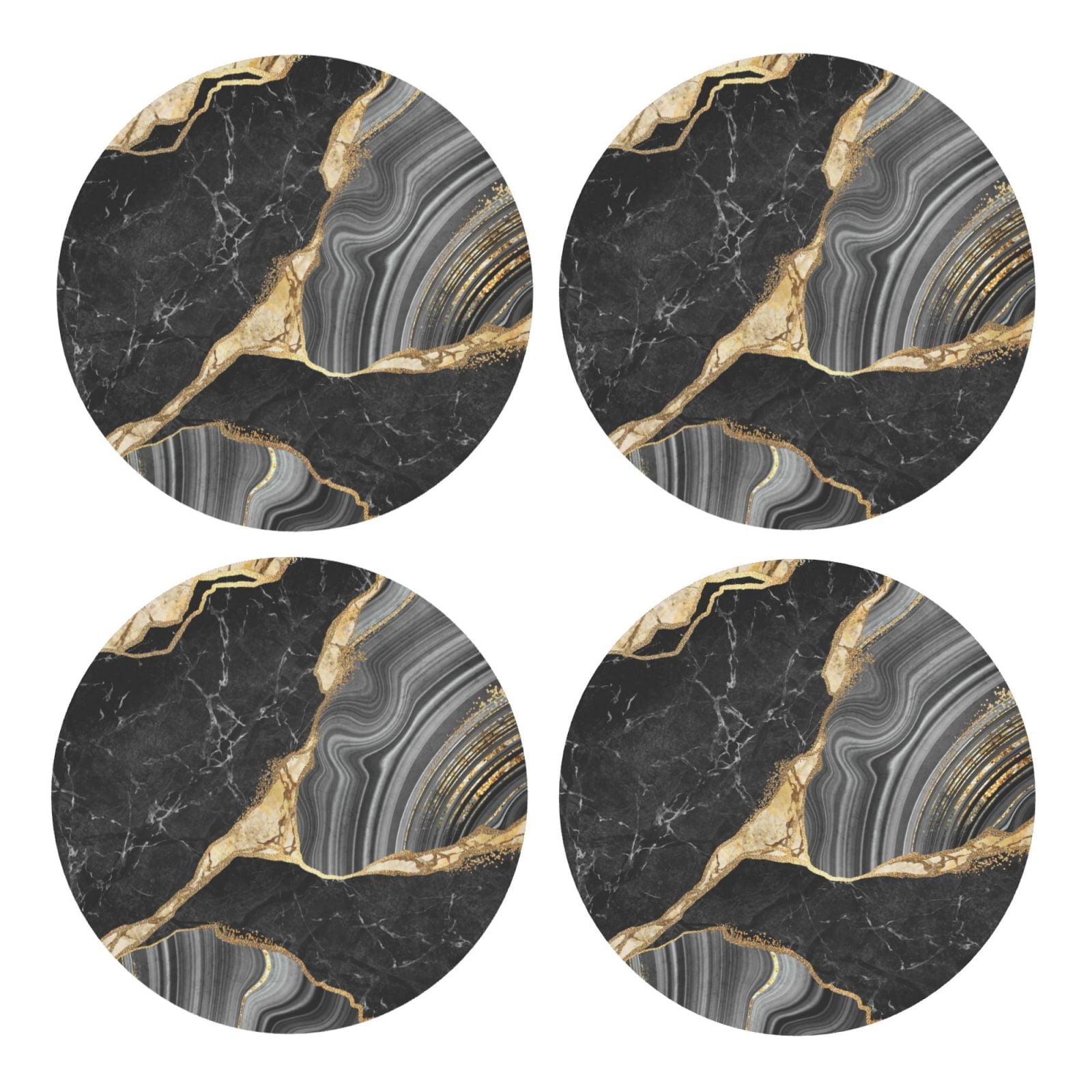 4 Piece Round Mdf Cork Coaster 3.9in Lightweight Durable Easy To Clean ...