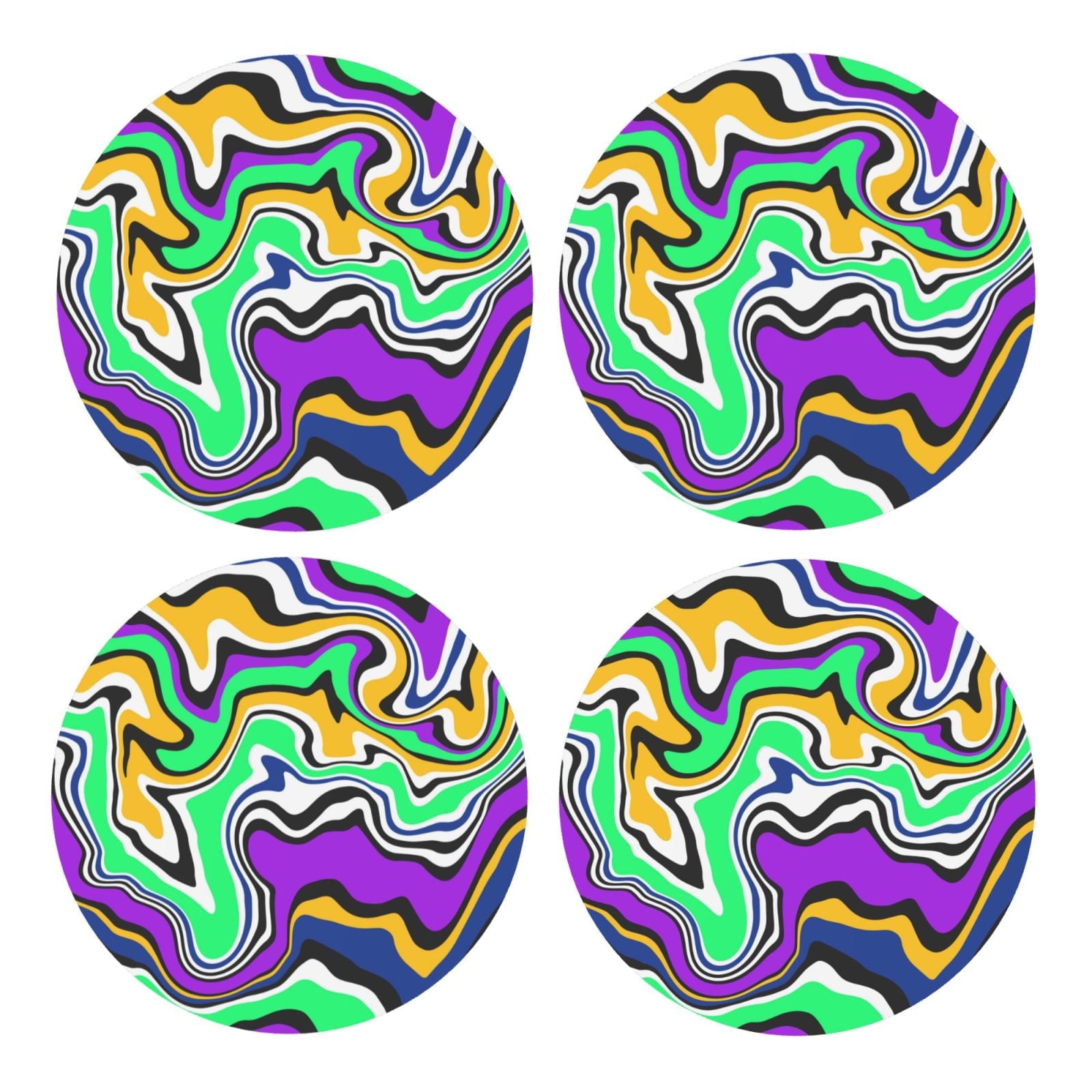 4 Piece Round Mdf Cork Coaster 3.9in Lightweight Durable Easy To Clean ...