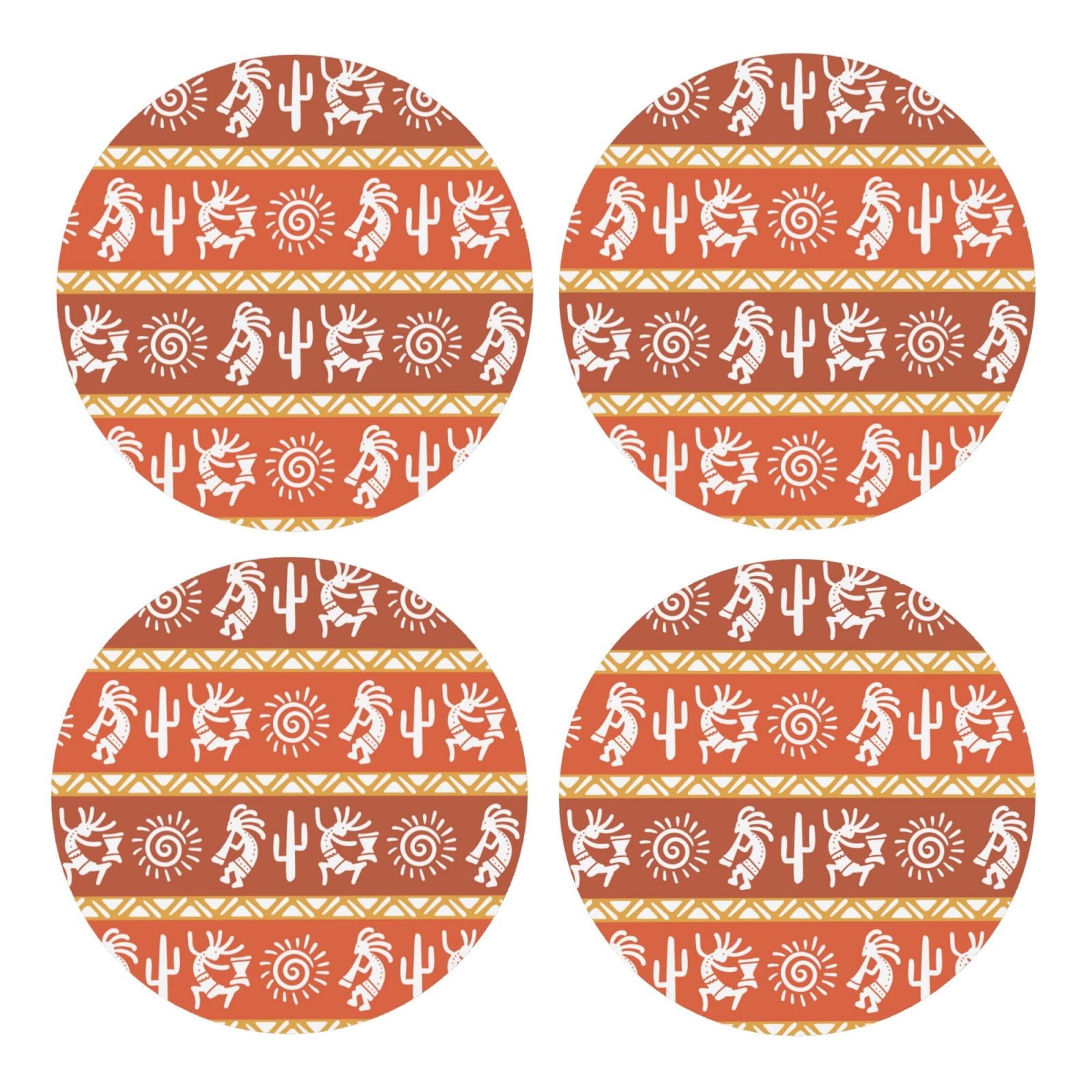 4 Piece Round Mdf Cork Coaster 3.9in Lightweight Durable Easy To Clean ...