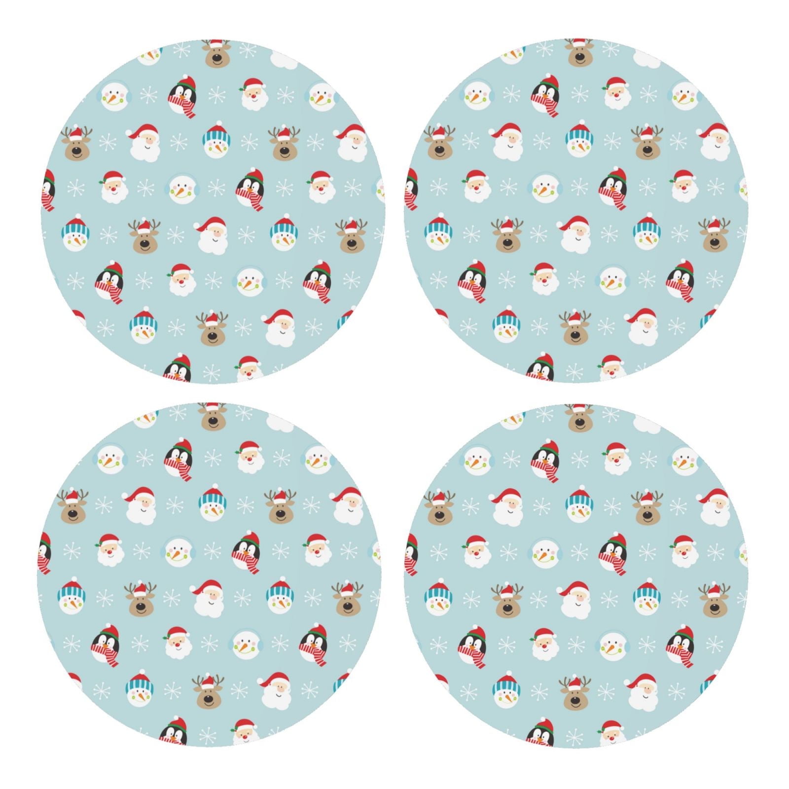 4 Piece Round Mdf Cork Coaster 3.9in Lightweight Durable Easy To Clean ...