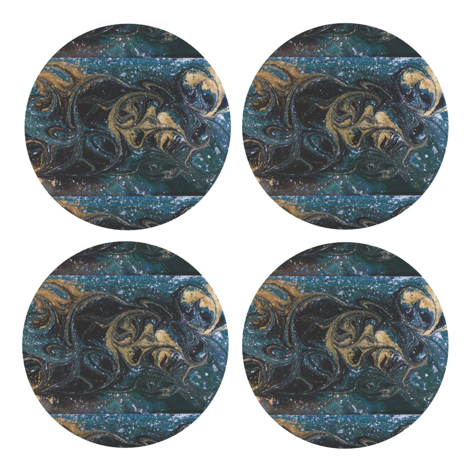 4 Piece Round Mdf Cork Coaster 3.9in Lightweight Durable Easy To Clean ...