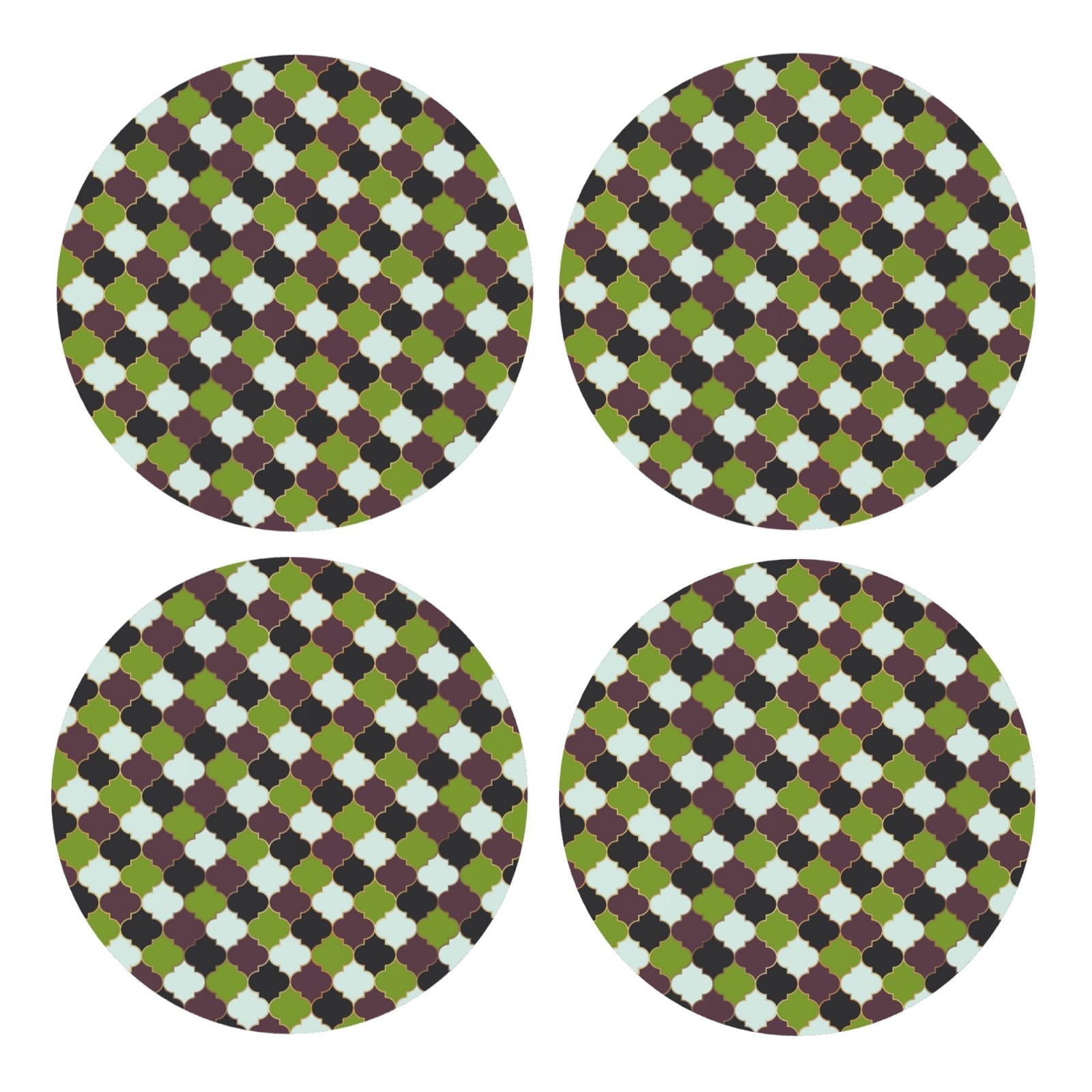 4 Piece Round Mdf Cork Coaster 3.9in Lightweight Durable Easy To Clean ...