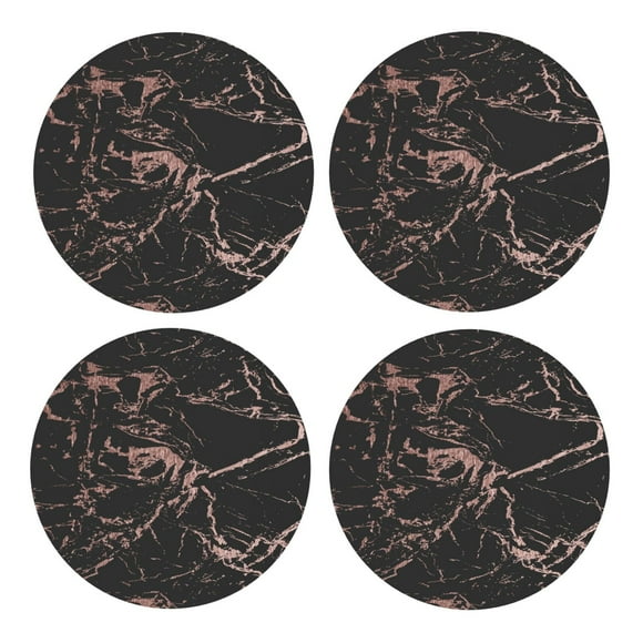 Marble And Rose Gold Coasters