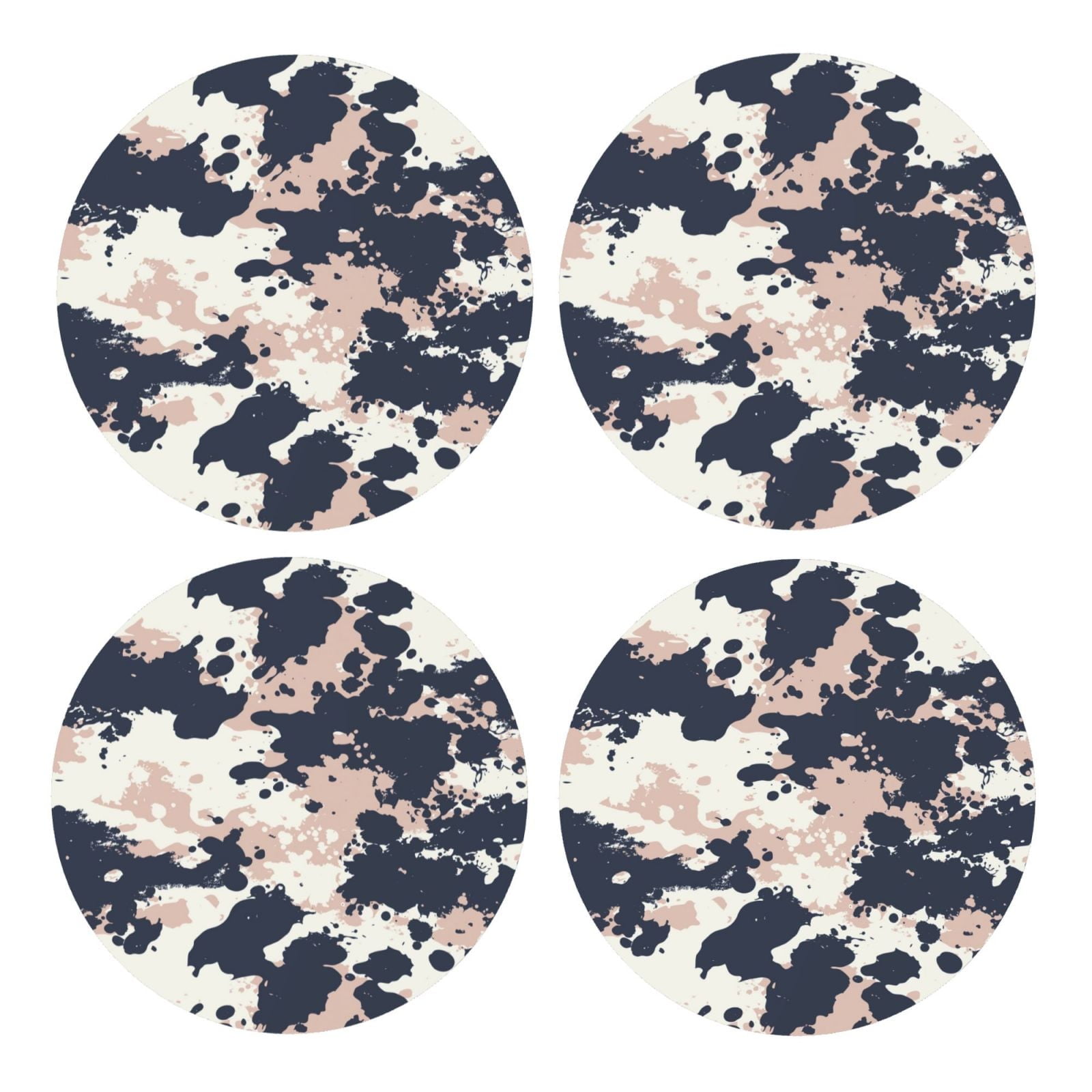 4 Piece Round Mdf Cork Coaster 3.9in Lightweight Durable Easy To Clean ...