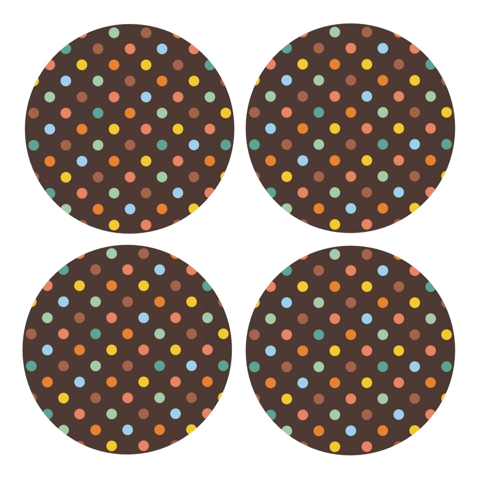 4 Piece Round Mdf Cork Coaster 3.9in Lightweight Durable Easy To Clean ...