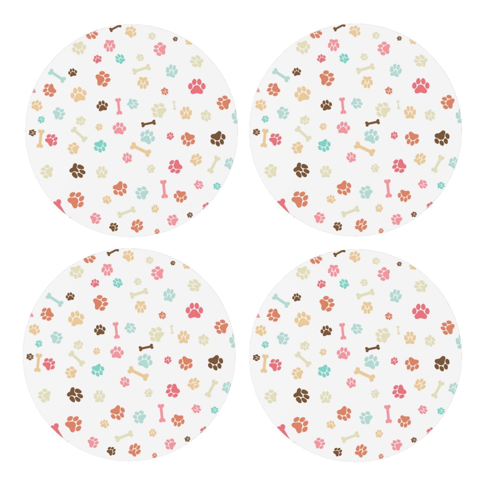 4 Piece Round Mdf Cork Coaster 3.9in Lightweight Durable Easy To Clean ...