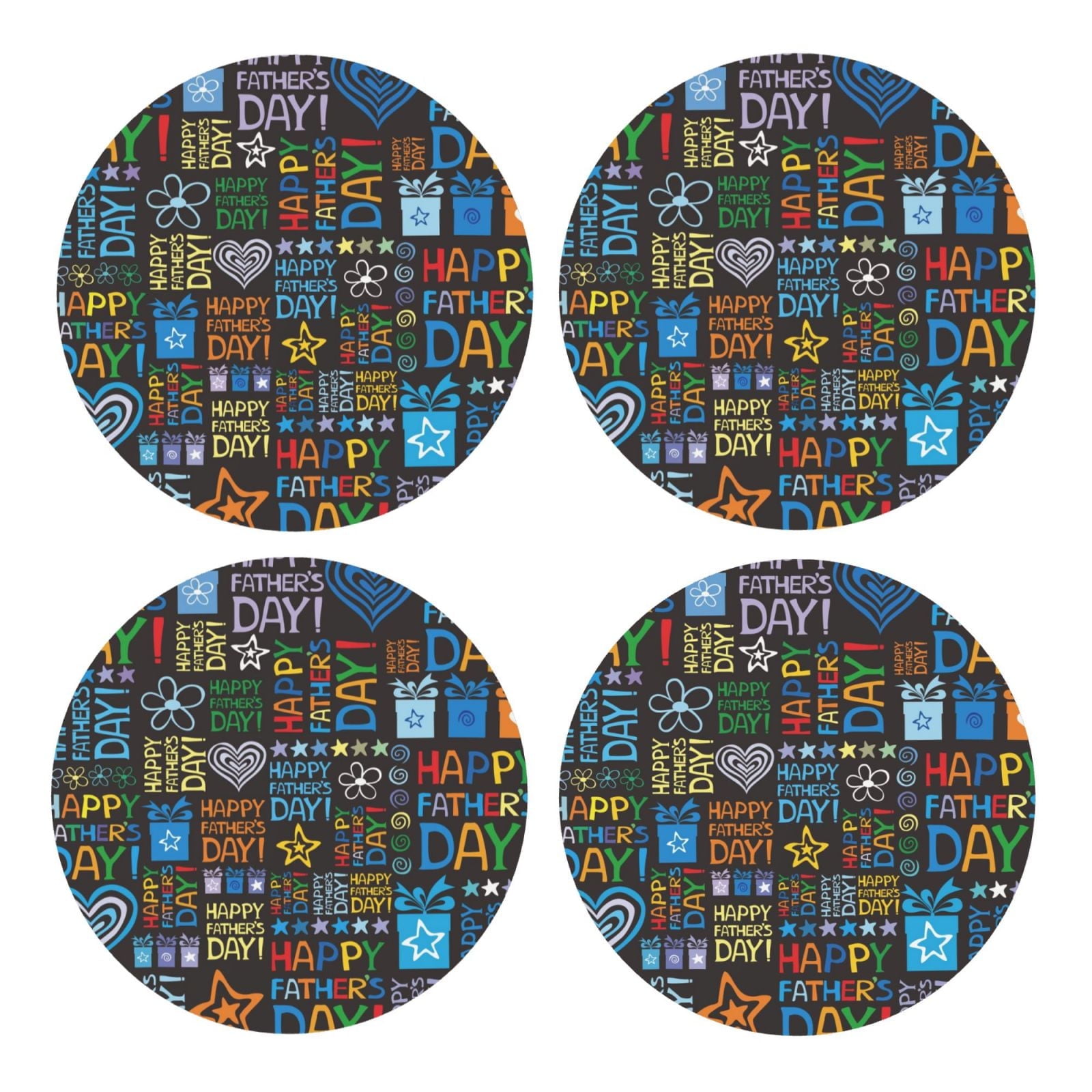 4 Piece Round Mdf Cork Coaster 3.9in Lightweight Durable Easy To Clean ...