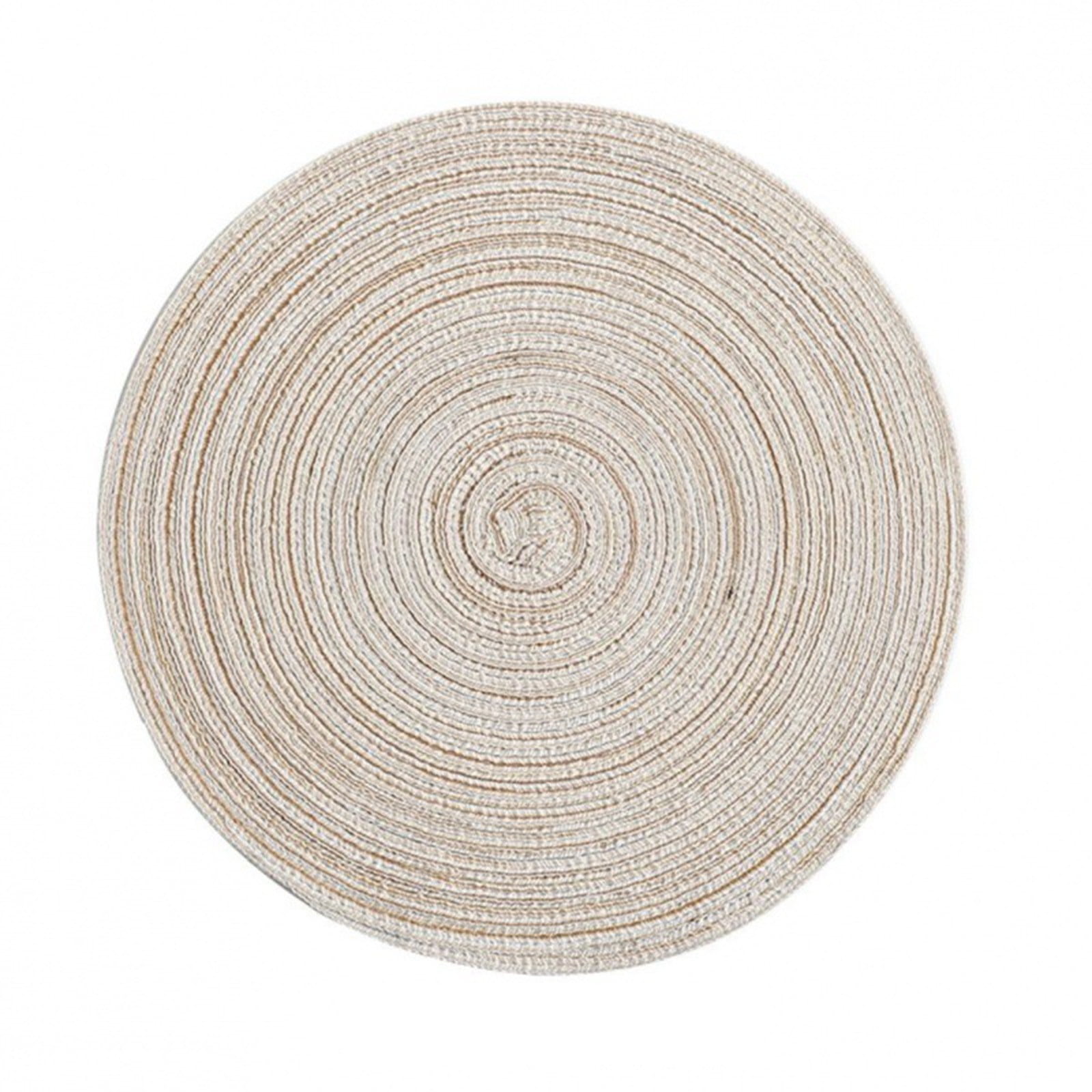 4-Piece Round Woven Placemats, 15-Inch, Kitchen Table Runners Adaptable ...