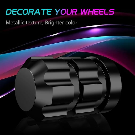 4 Piece Rustproof & Fade Resistant Tire Valve Caps, Metal, Universal ...
