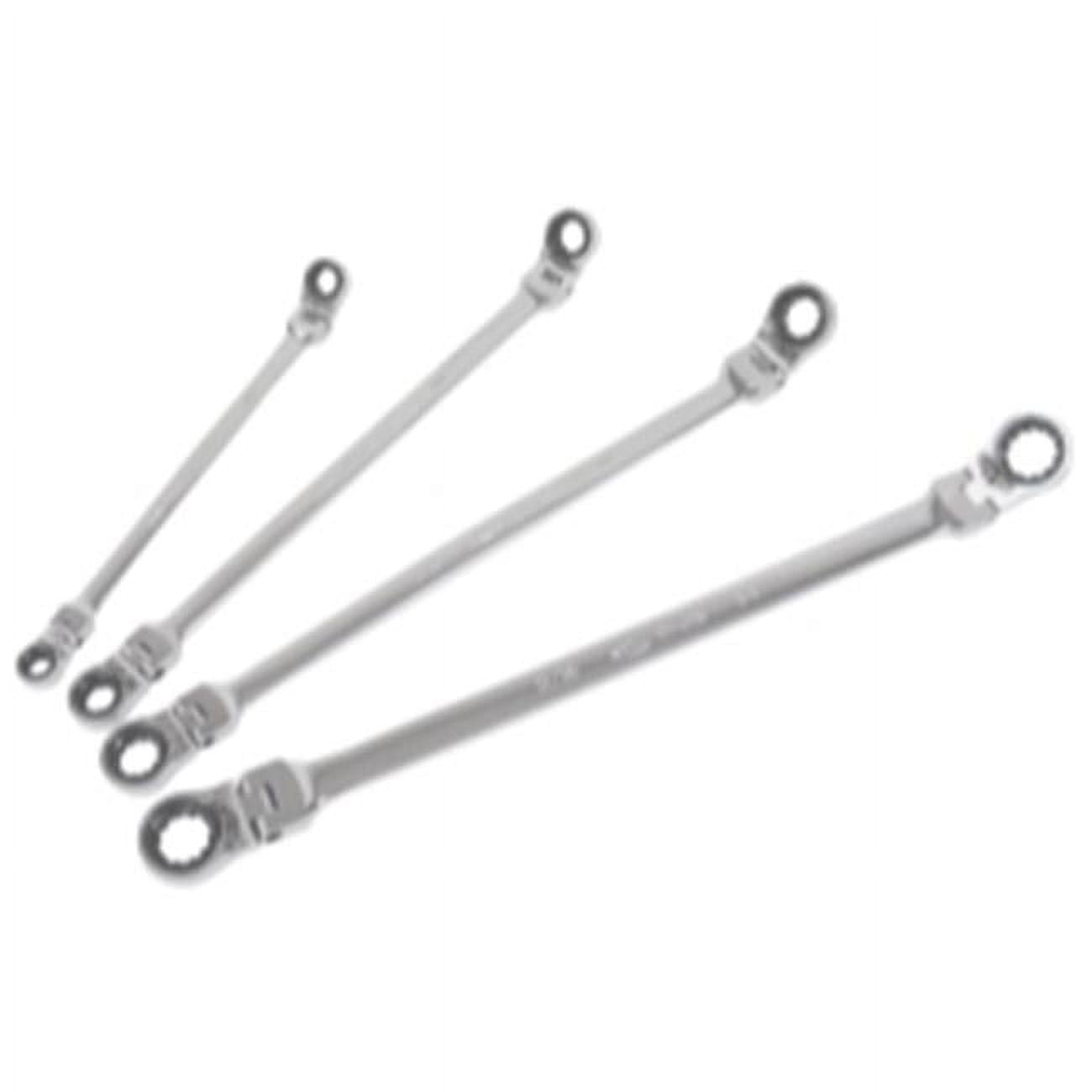 4 Piece SAE XL Double Box Ratcheting Flex Reversible Spline Wrench Set ...