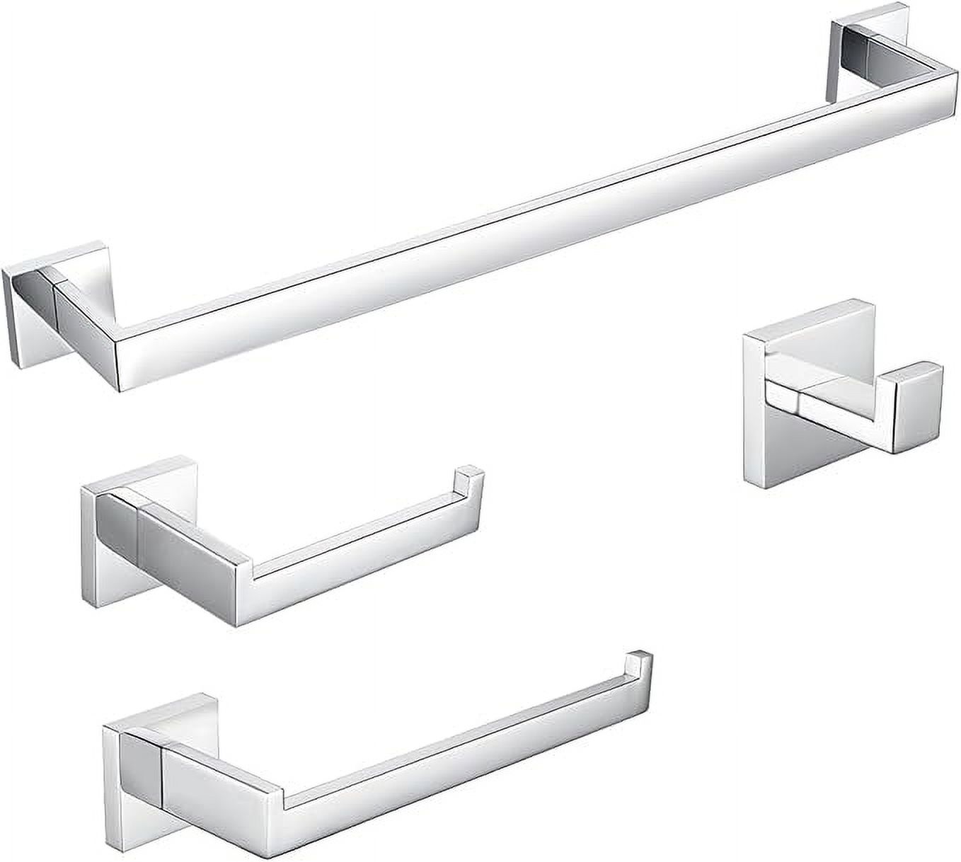 4-Piece SUS304 Stainless Steel Bathroom Set - Heavy Duty Polished ...
