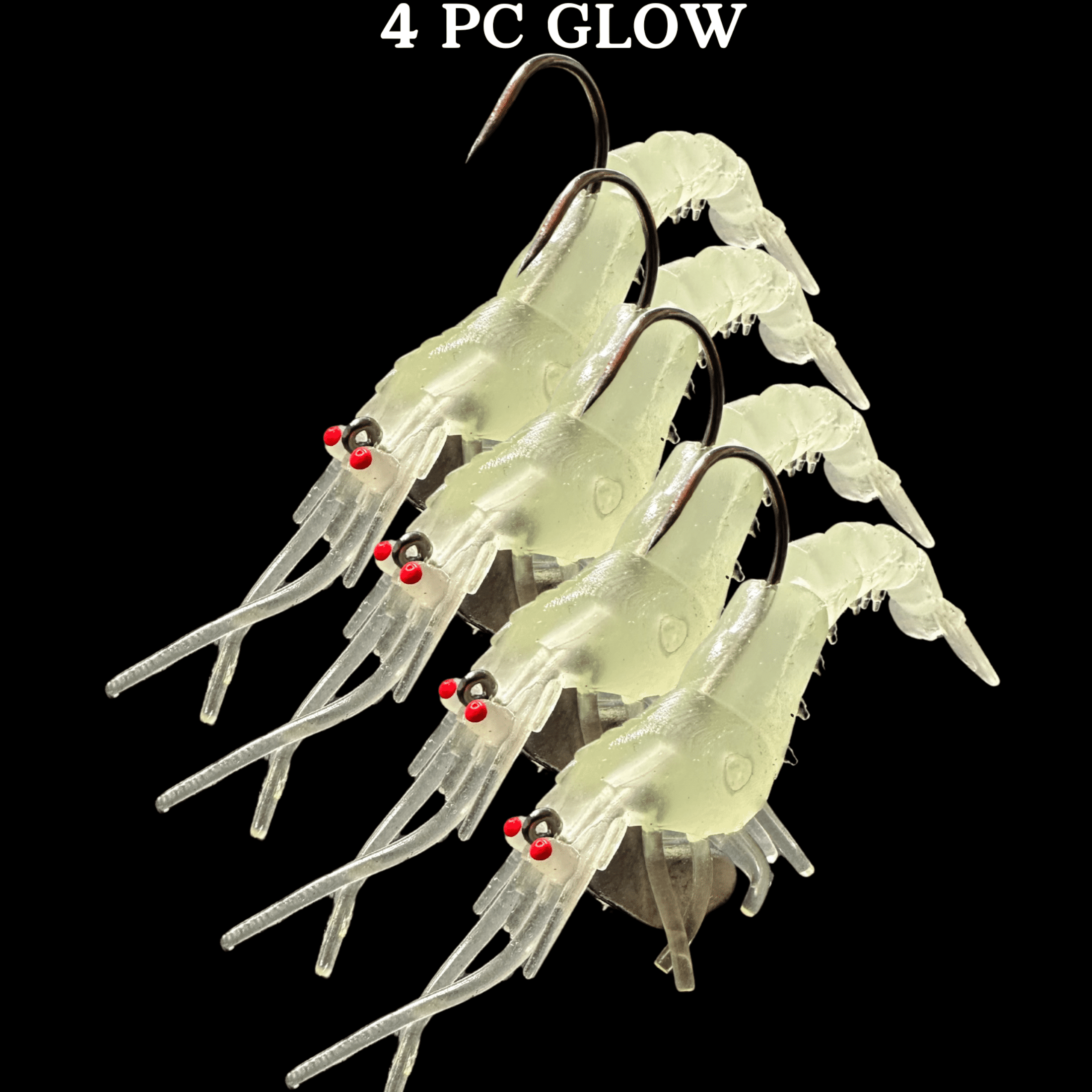4-Piece Mojo Tackle Co. Glow Shrimp Lures - Designed for Fishing in ...