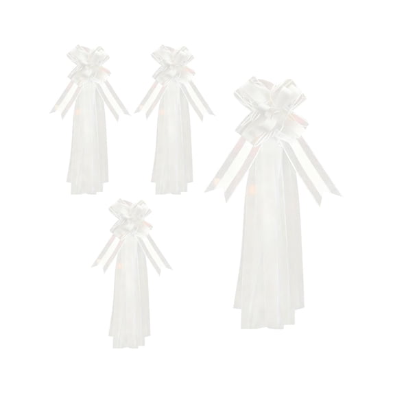 4 Piece Set Bench Butterfly Bow With Long Sheer Tail For Chair Aisle ...