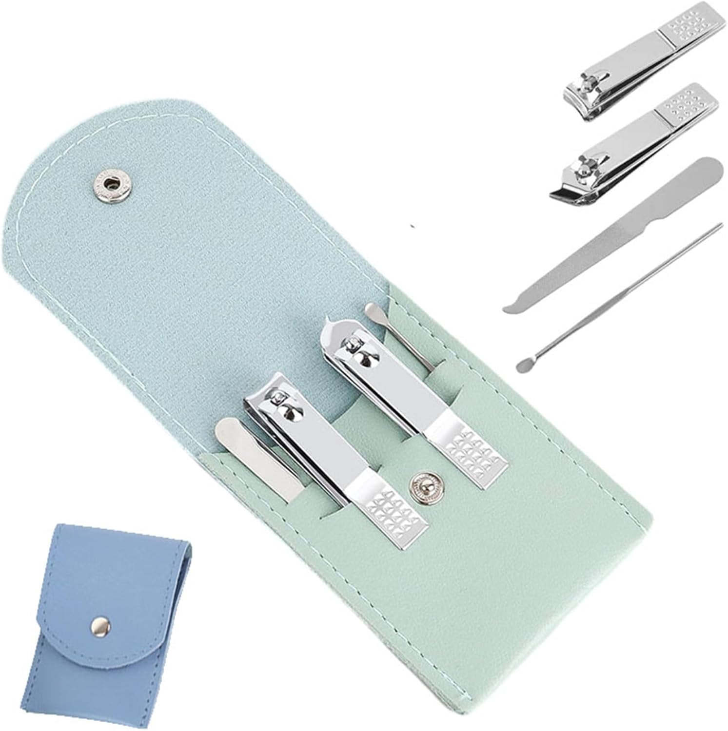 4-Piece Set of Male and Female Nail Clippers, Stainless Steel Travel ...