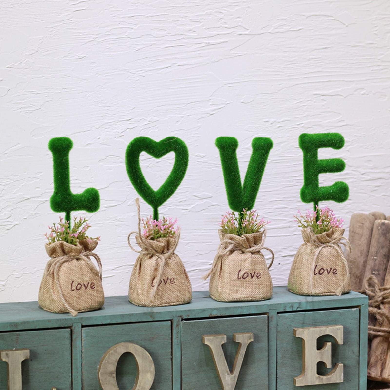 4-Piece Set Of Creativing Letter Simulation Bag Plant Pots-Home ...