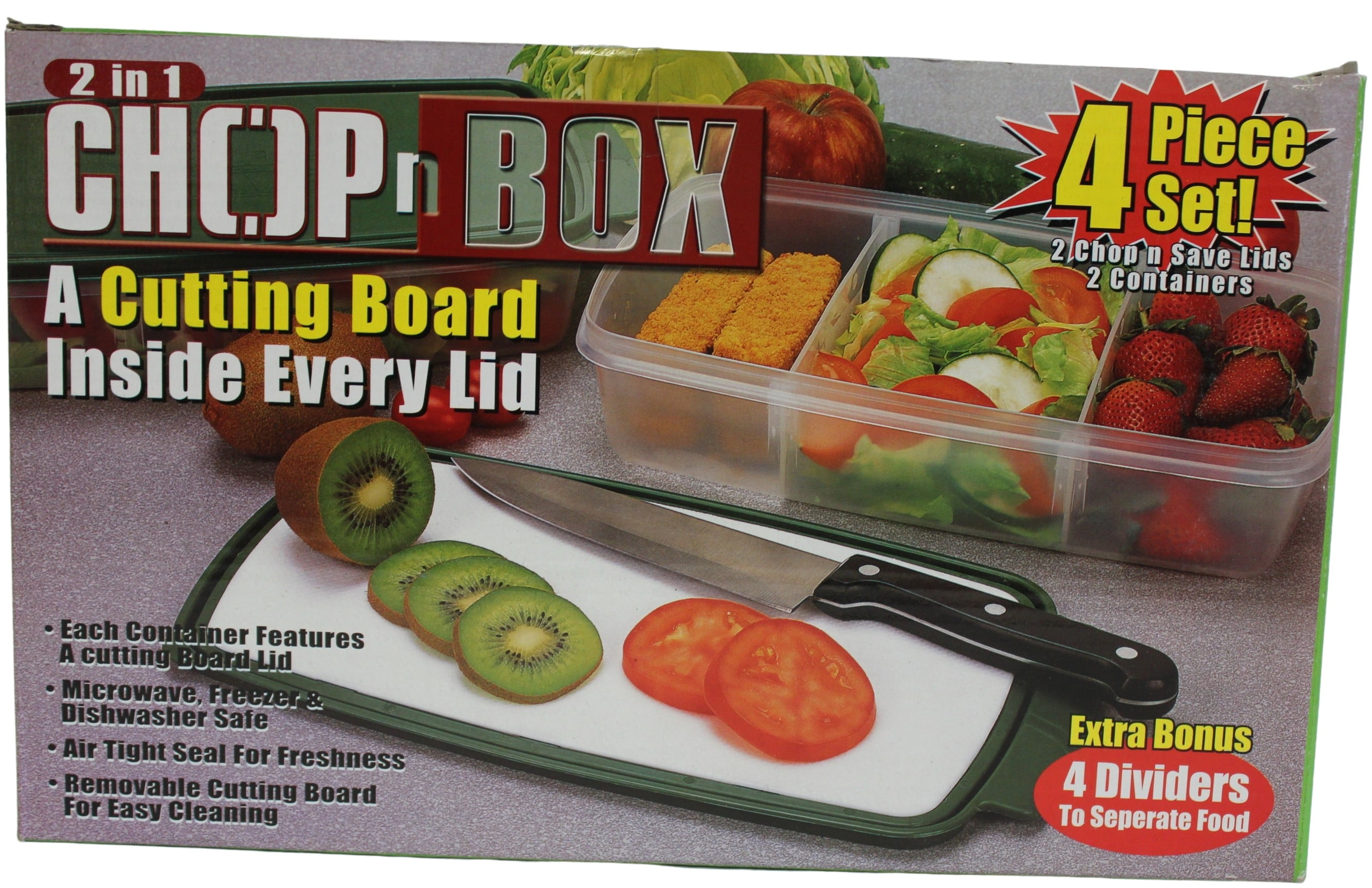 4 Piece Set Sectional Food Bento Lunch Box & Chopping Board Cover Food ...