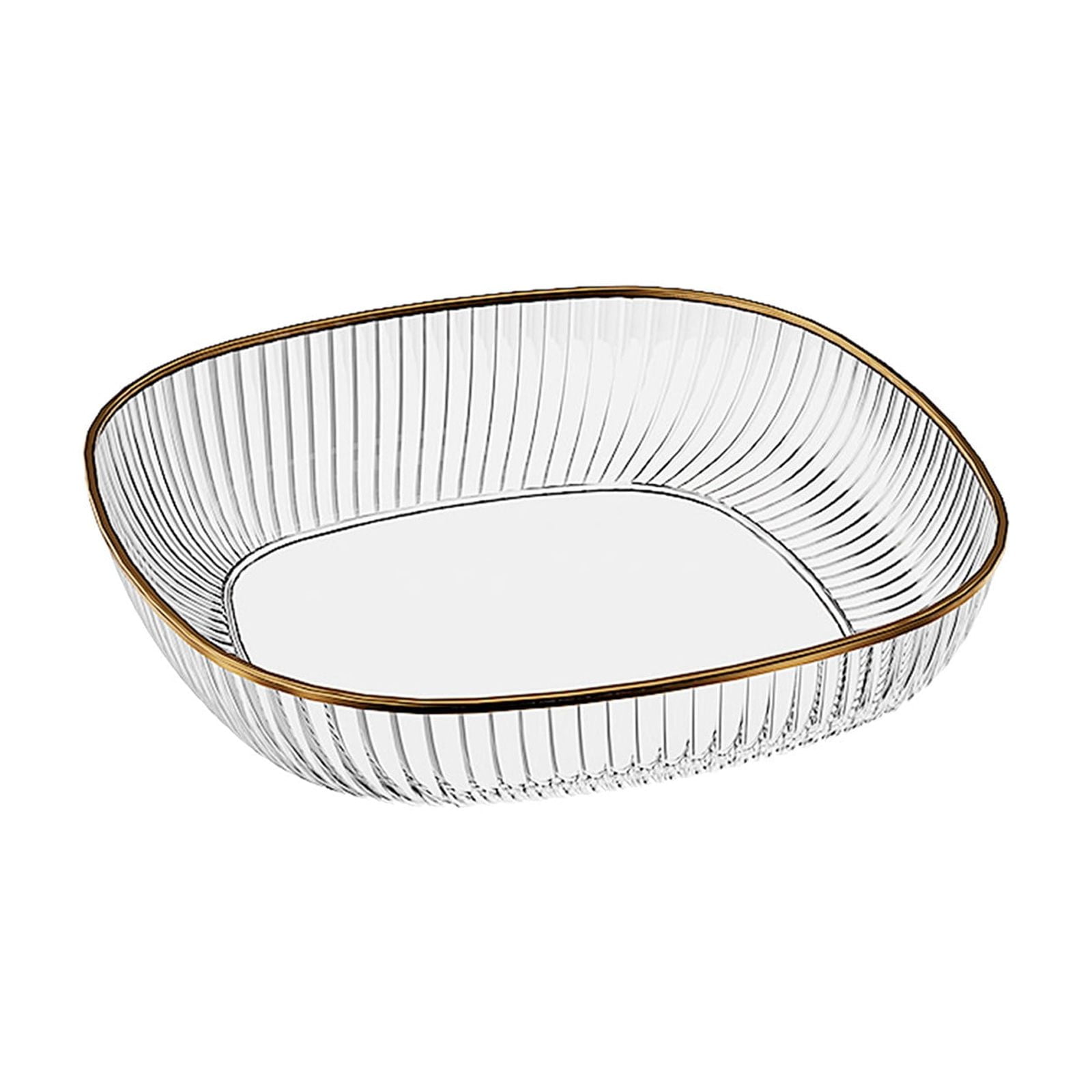 4-Piece Set Square PET Plastic Plates, Clear Dinner Plates for Snacks ...
