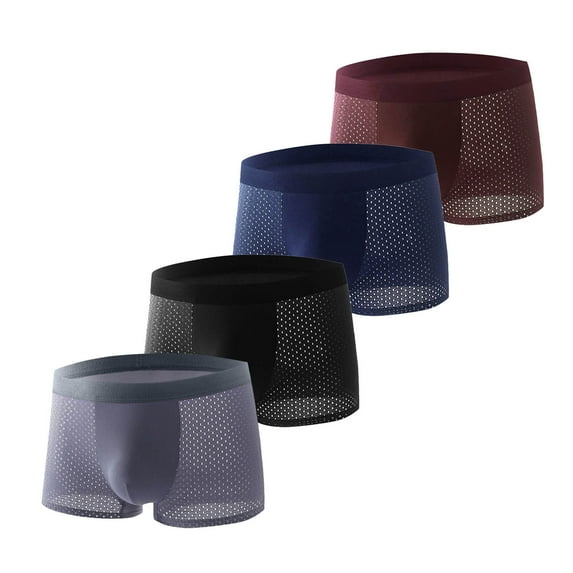 4-Piece Set of Men's Solid Color Mesh Fashion T-Shirts, Breathable and ...