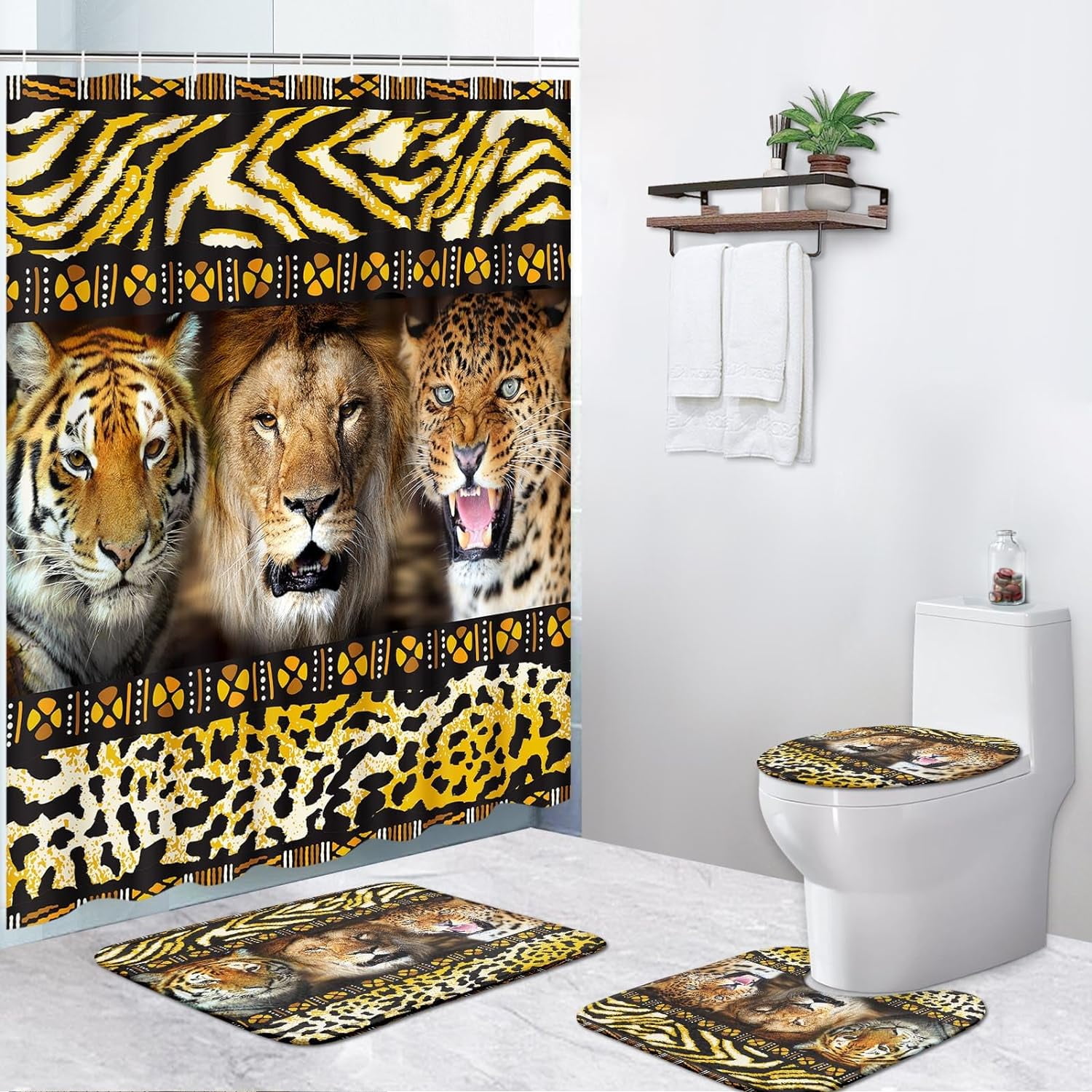 4 Piece Shower Curtain Set, You are My Sunshine Sunflower Waterproof ...