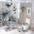 4 Piece Shower Curtain Sets Shower Curtain Set with Non-Slip Rugs ...