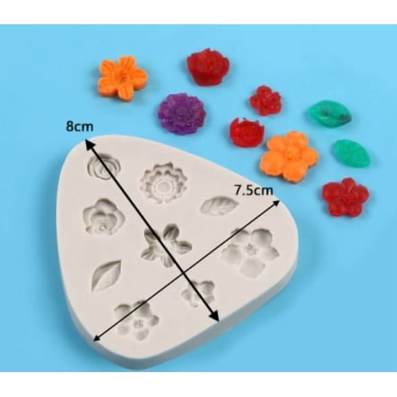 4-Piece Silicone Fondant Cake Molds Set - Daisy & Sunflower Designs for ...