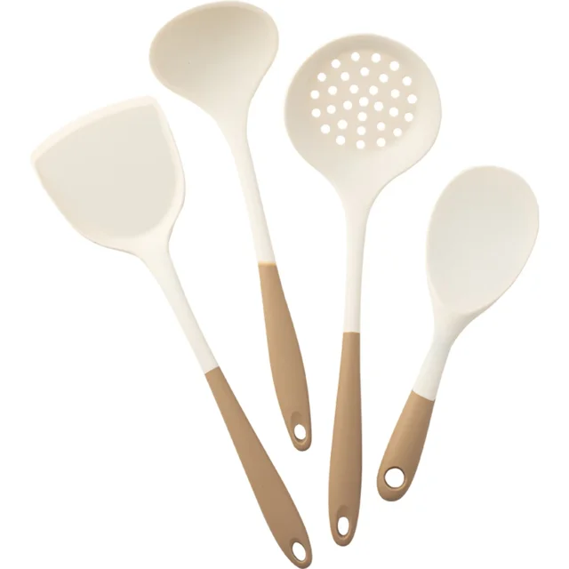 4-Piece Silicone Kitchen Utensil Set with Non-Stick Pans Silicone ...