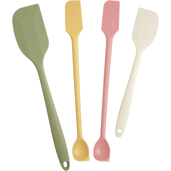 4-Piece Silicone Spatula Set with Different Sizes, BPA-Free Heat ...