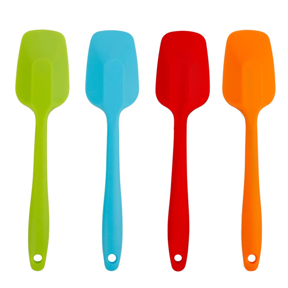 4 Piece Silicone Spatulas Heat Resistant 11Inch Large Rubber Spatulas ...