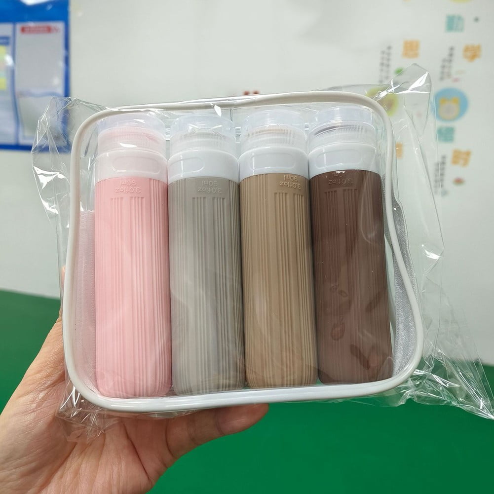 4-Piece Silicone Travel Bottle Set Bottle Portable Bpa Free Leak Proof ...