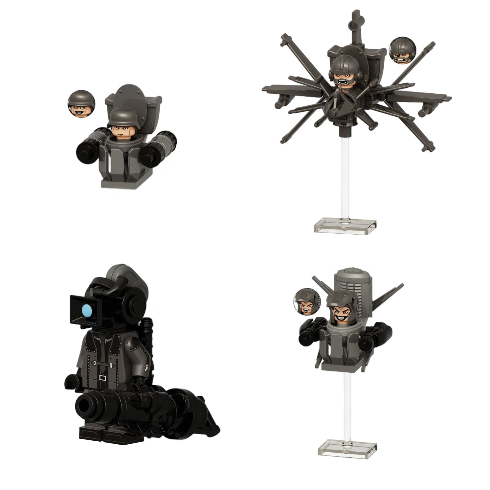 4-Piece Skibidi-Toilet Building Blocks Toy Set – Mini Action Figure Set ...