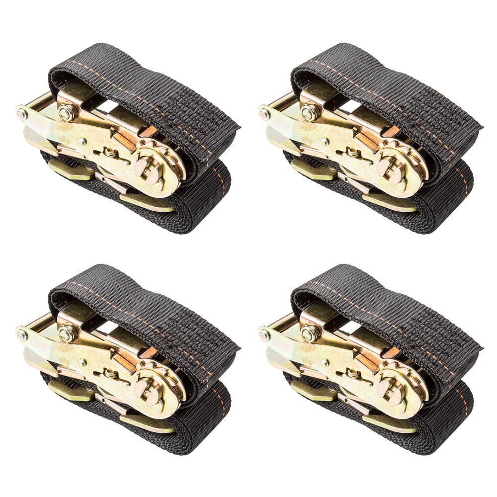 4-Piece Snap Hook End Ratchet Cargo Tie-Down Kit (72inL x 2inW ...