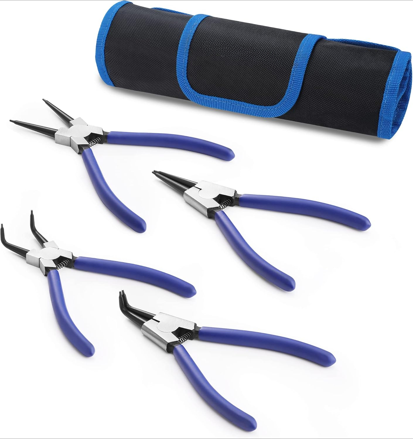 4-Piece Snap Ring Pliers Set - Heavy Duty 7-inch Internal/External ...