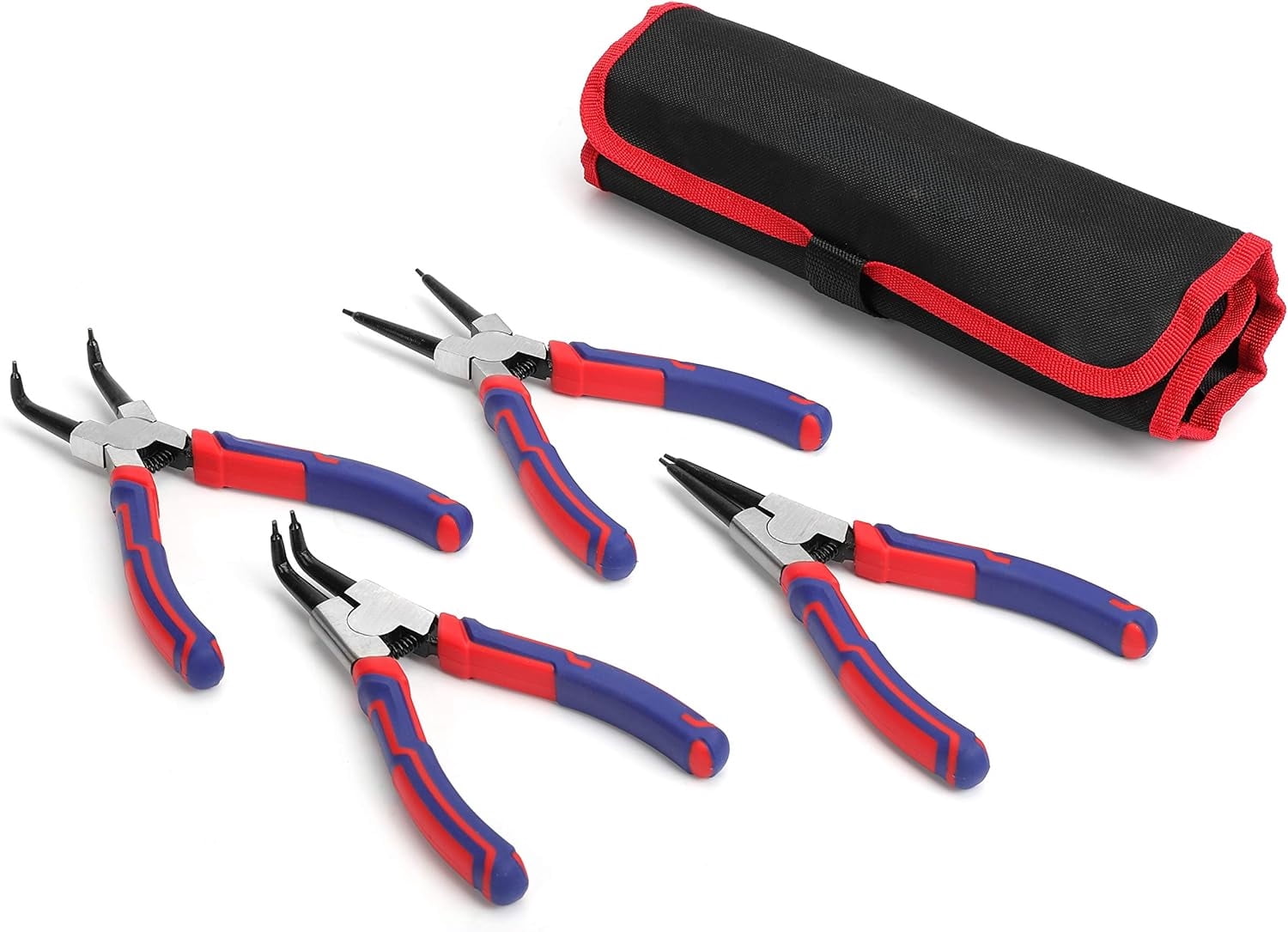 4-Piece Snap Ring Pliers Set - Heavy Duty 7-inch Internal/External ...