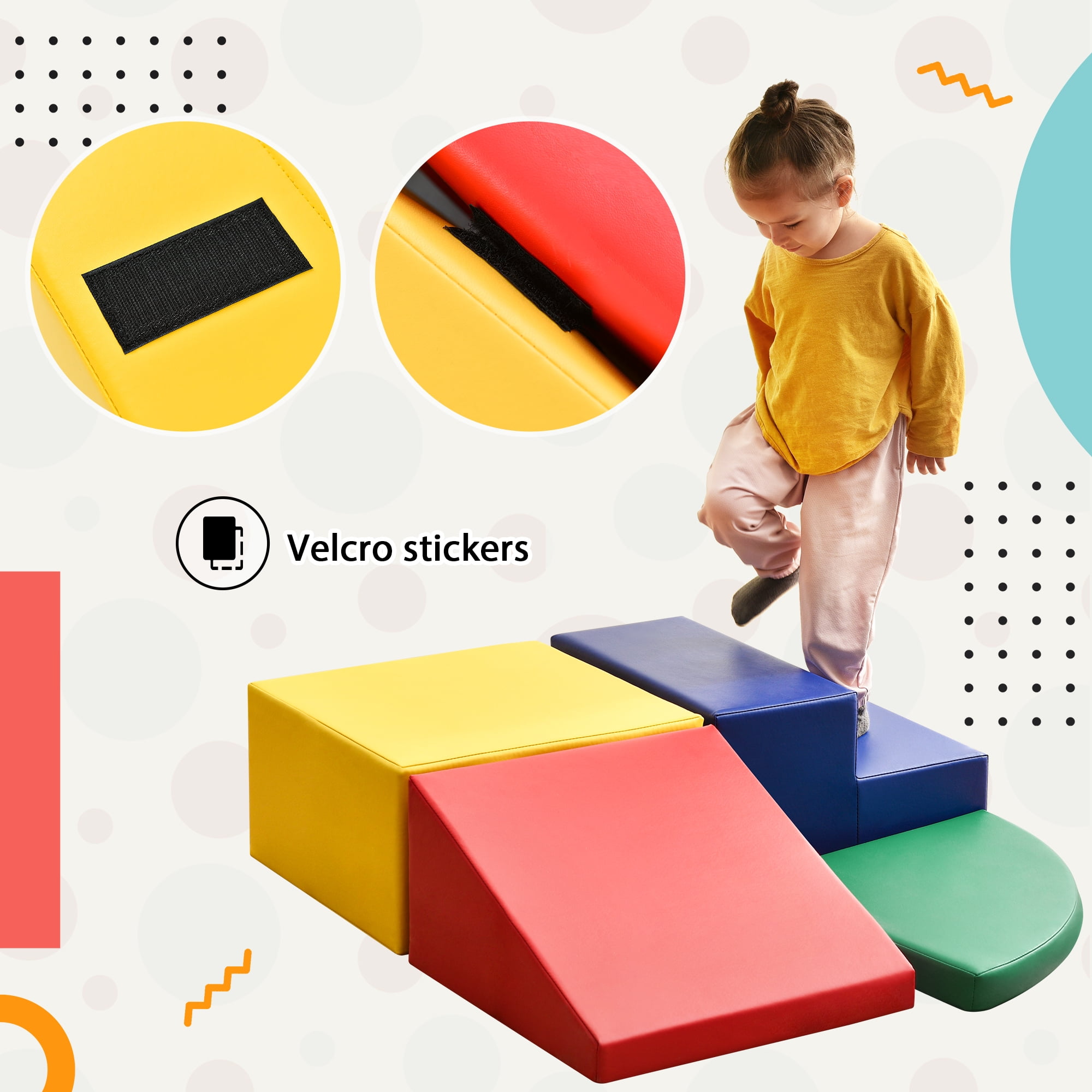 4 Piece Soft Climbing and Crawl Activity Play Set, Corner Climb ...