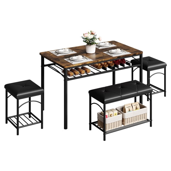 4-Piece Space-Saving Dining Table Set – Modern Kitchen Table with ...