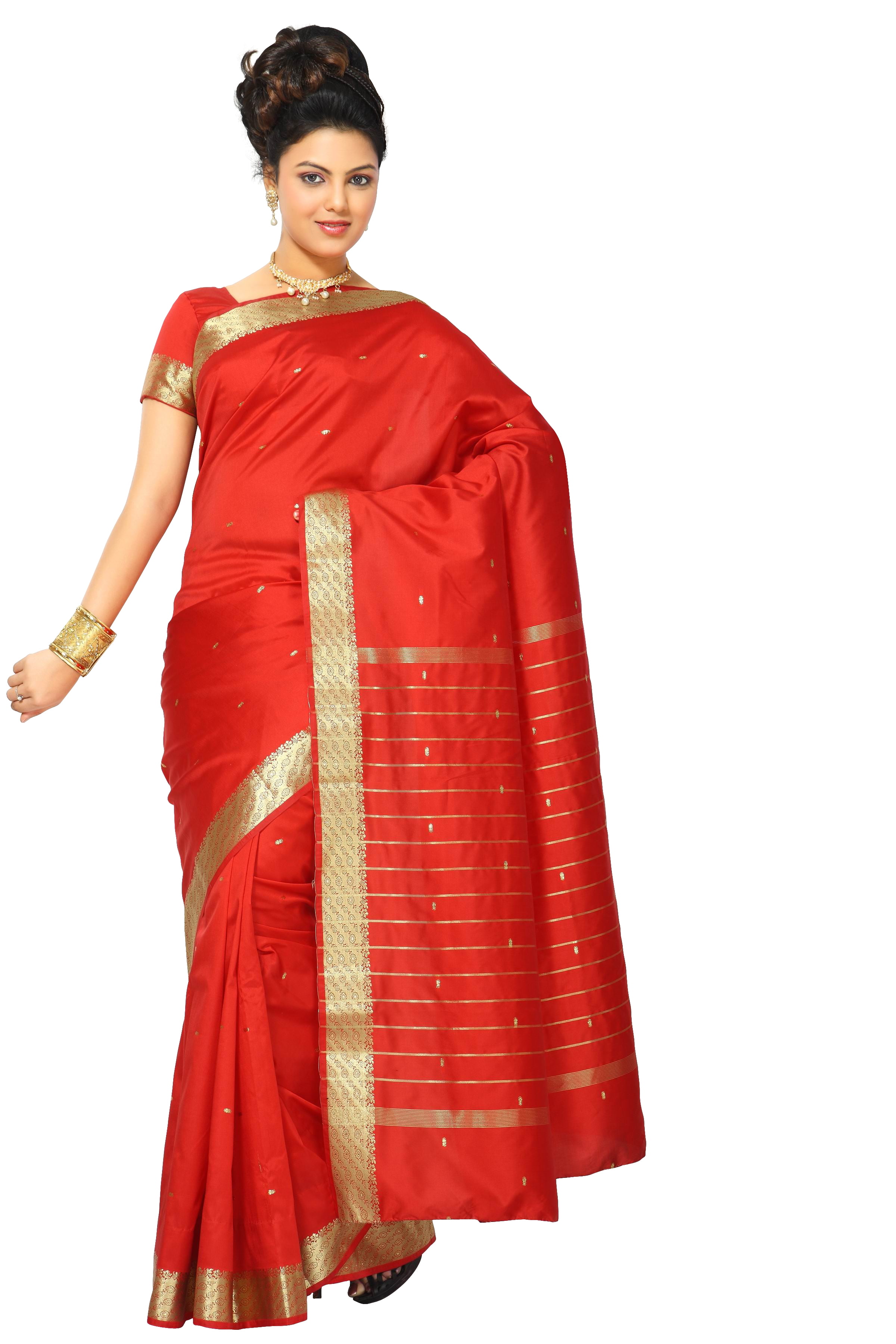 4 Piece Spicy red Art Silk Indian sari Custom stitched blouse ...