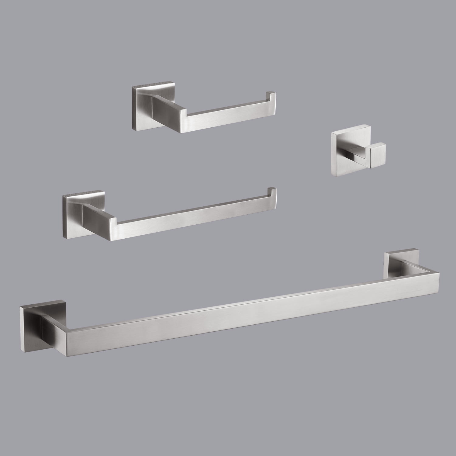 4 - Piece Stainless Steel Bathroom Towel Rack Set Wall Mount - Walmart.com