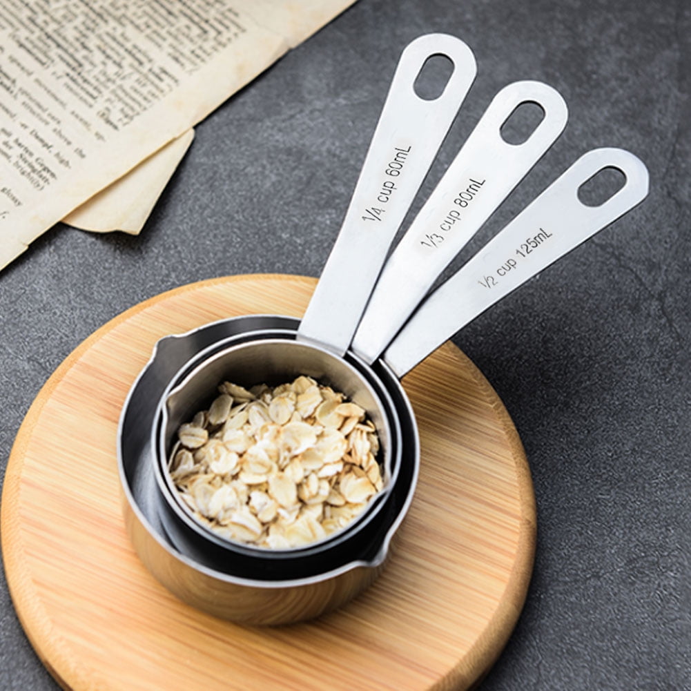4-Piece Stainless Steel Measuring Cups And Spoons Set For Kitchen ...