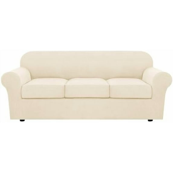4 Piece Stretch Sofa Covers for 3 Cushion Couch Covers for Living Room ...