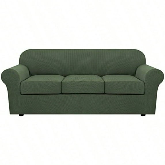 4 Piece Stretch Sofa Covers for 3 Cushion Couch Covers for Living Room ...