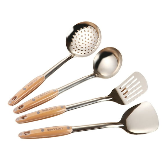 4-Piece Superior Stainless Steel Kitchen Utensil Set Heat Resistant ...