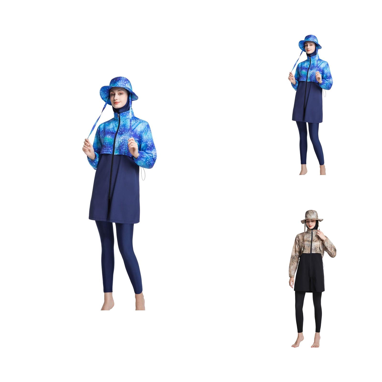4 Piece Swimwear for Women Long Sleeve Rash Guard Swimsuit with Swim ...