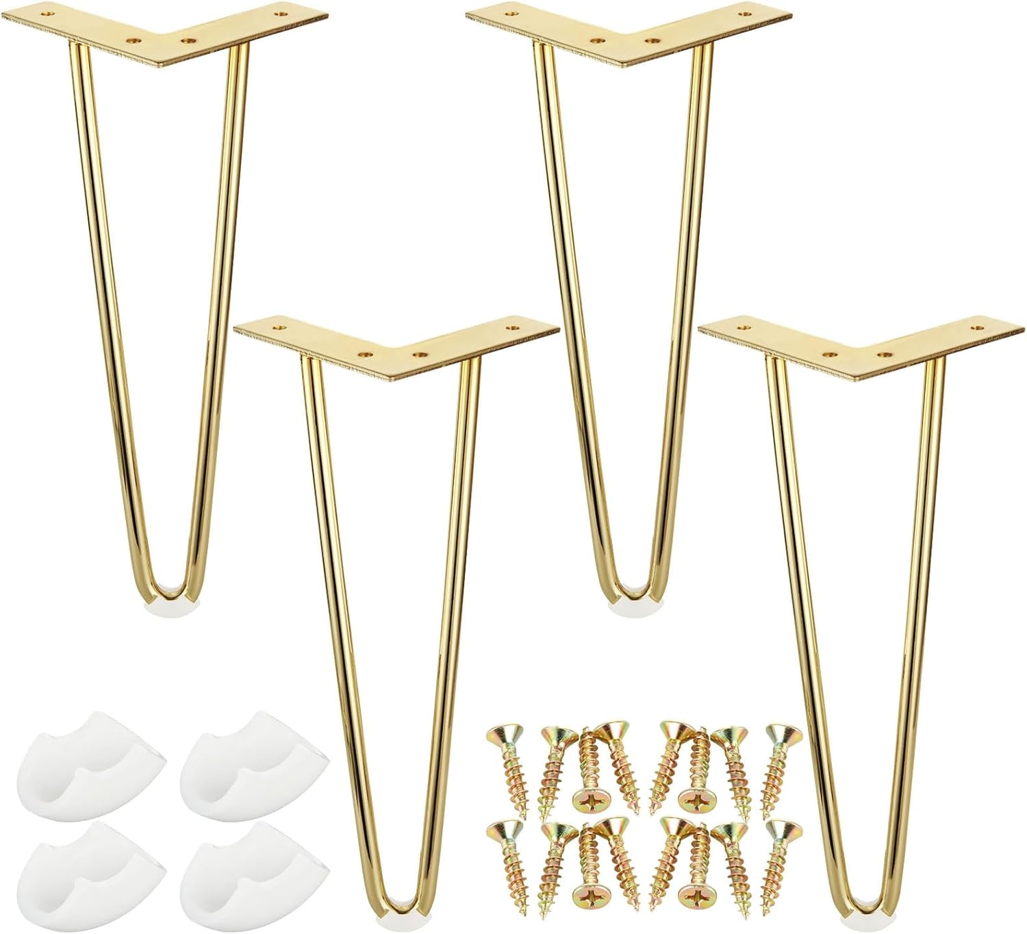 4-Piece Table Legs, 30Cm Furniture Legs With Screws, Gold Metal Hair ...
