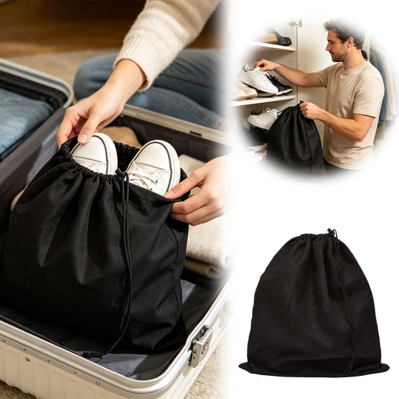 4-Piece Travel Shoe Bags for Packing, 17.7" x 13.8" Dustproof Shoe Bags ...