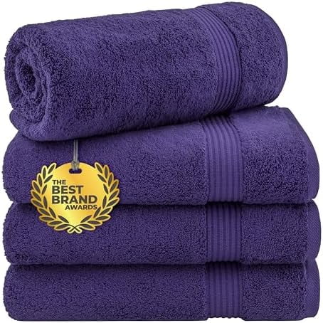 4 Piece Turkish Bath Towels for Bathroom, 100% Cotton Extra Large Soft ...